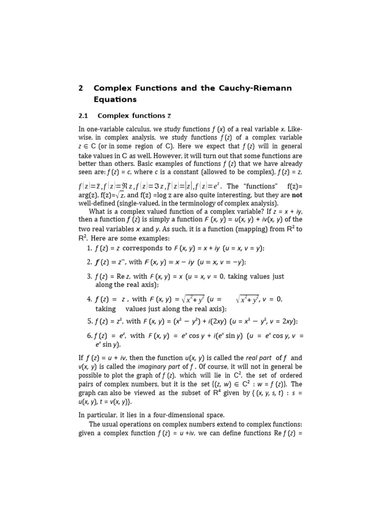 Cauchy Riemann Equation Pdf Factorization Polynomial