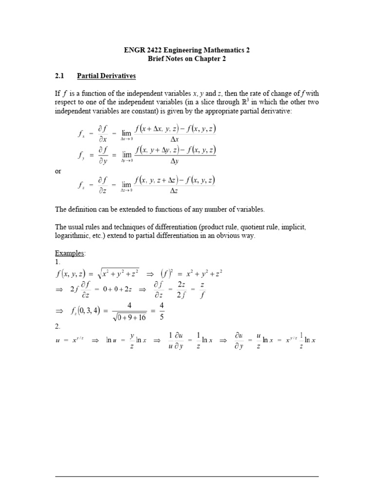 Partial Differentiation | PDF | Derivative | Gradient