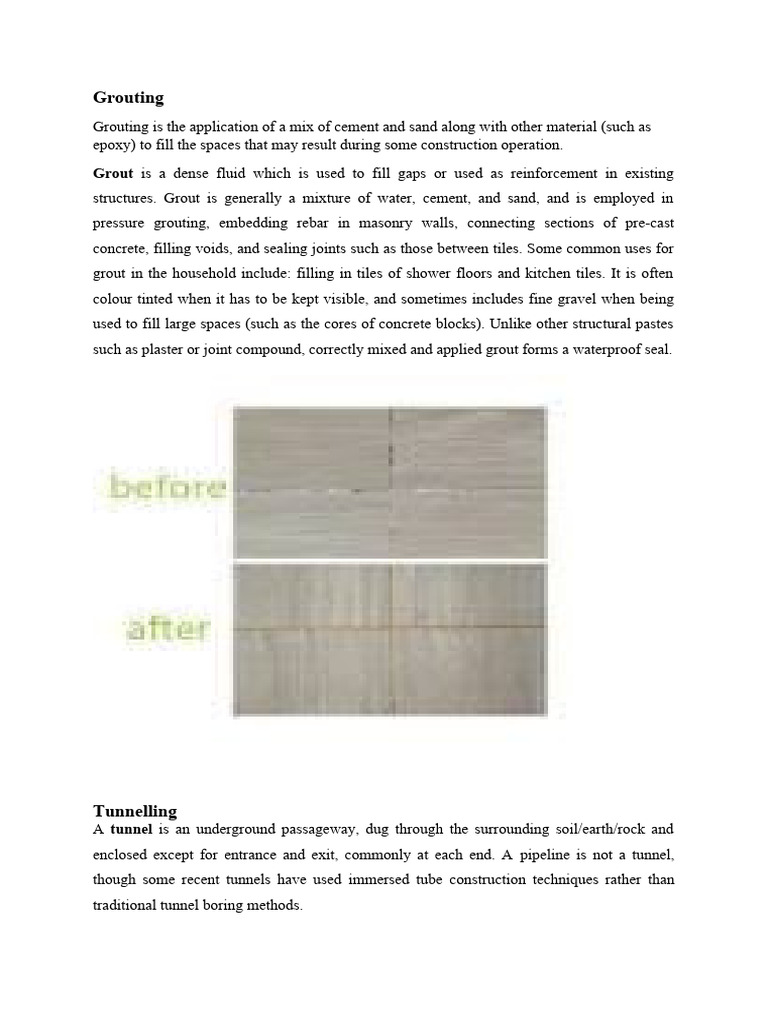 Grouting Techniques for Tunnel Construction | PDF | Tunnel ...