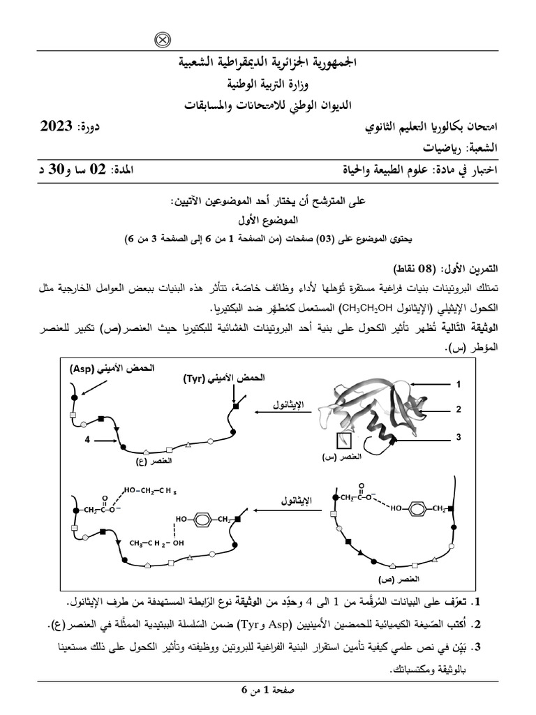 Bac Sciences Math 2023 | PDF