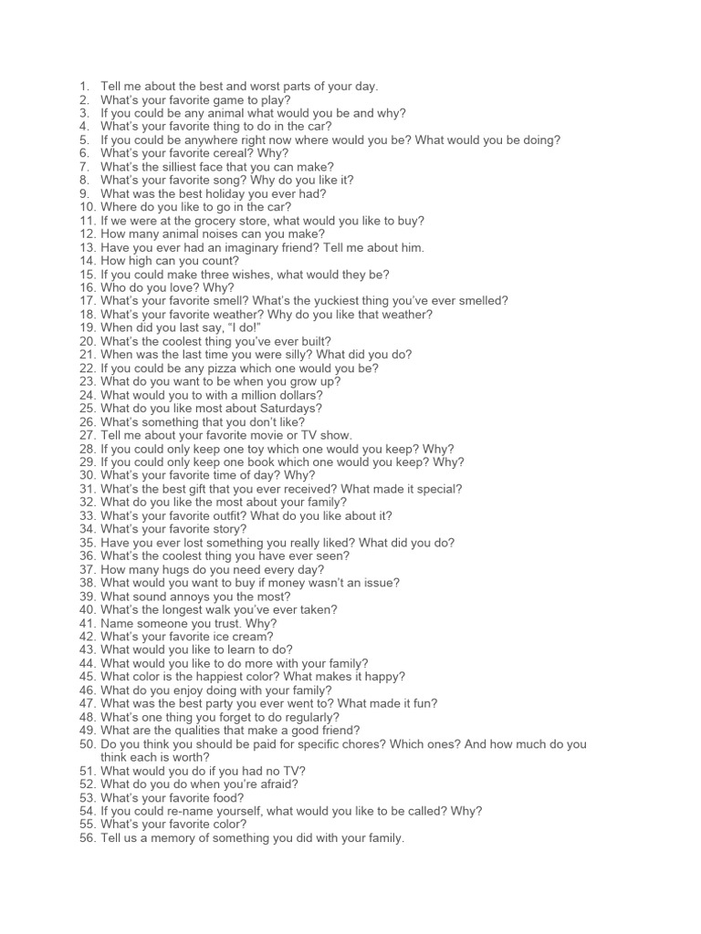 Tell Me About The Best and Worst Parts of Your Day | PDF