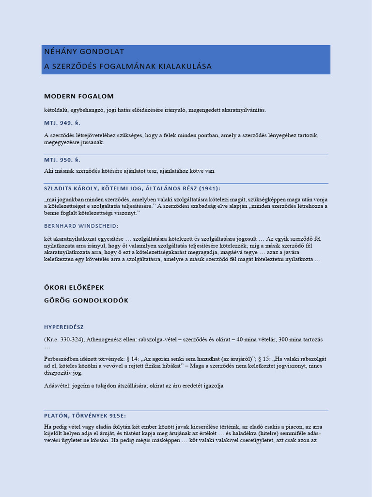 EFOP343 - Olvasólecke - 1 - Szerződés Fogalma - Jakab Éva - 20210218 | PDF