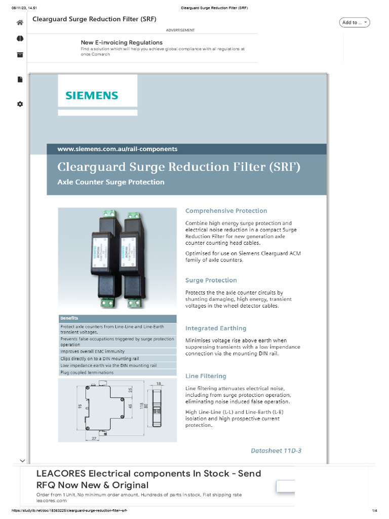 Clearguard Surge Reduction Filter (SRF) | PDF