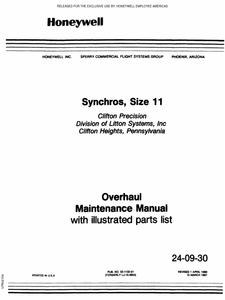 24-09-30 OHM - Synchros, Size 11 - Clifion Precision Division of Litton ...