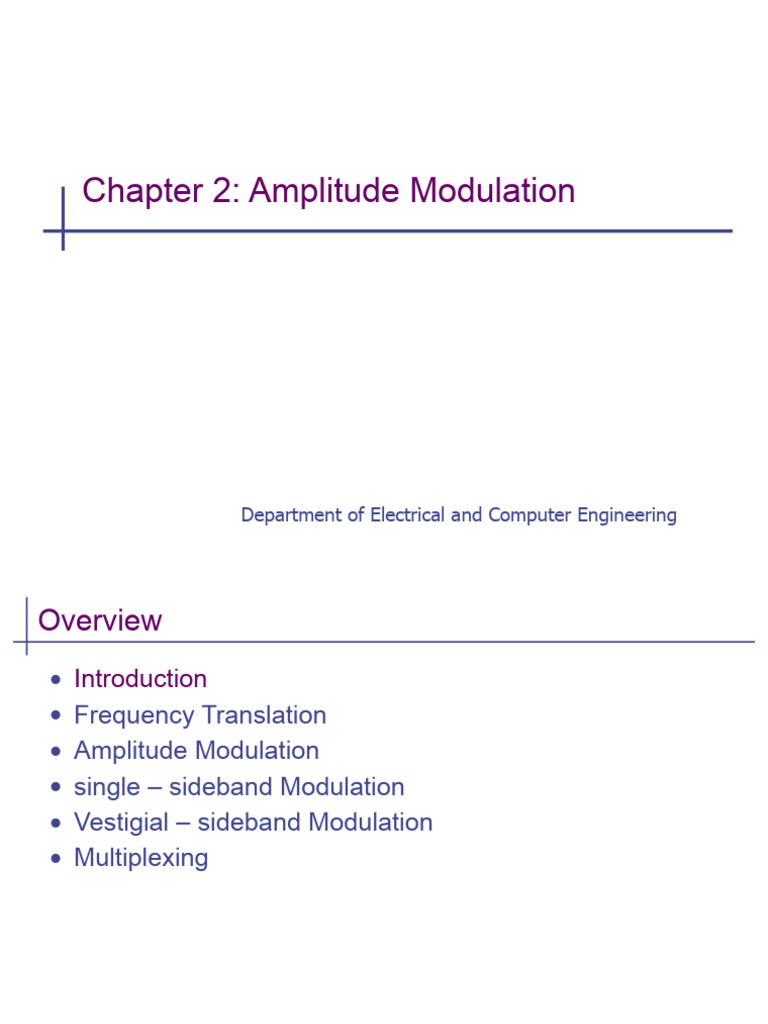 Chapter 2 AM | PDF | Modulation | Frequency Modulation