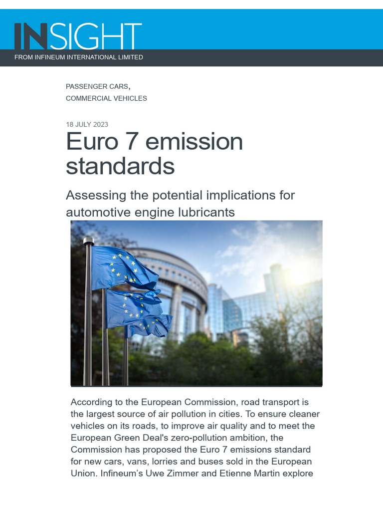 Euro 7 Emission Standards Impact on Lubricants | PDF | Air Pollution | Vehicles