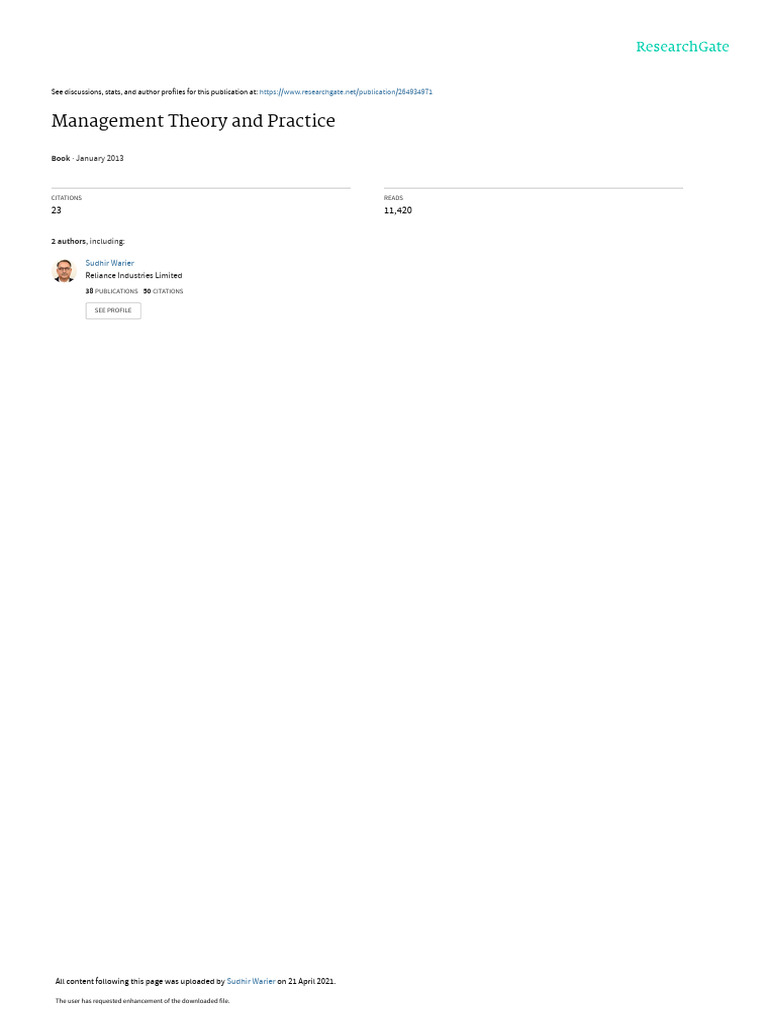 Management Theoryand Practice | PDF | Change Management | Leadership