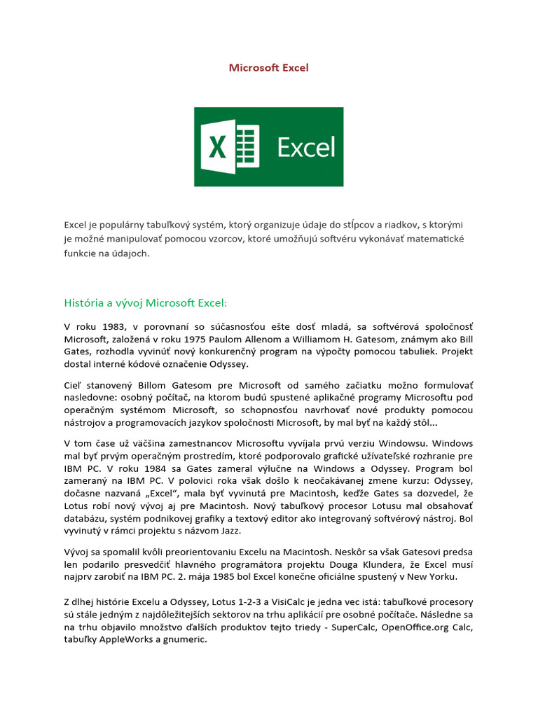 Microsoft Excel | PDF