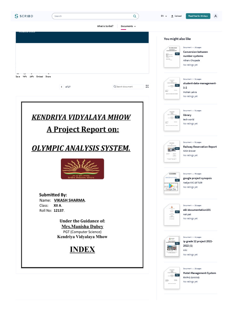 Class 12 IP Project by Vikash | PDF | Computing