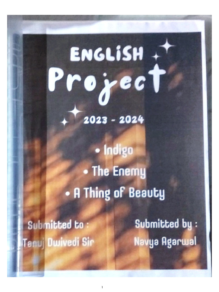 Class 12th English Project 1 Pdf