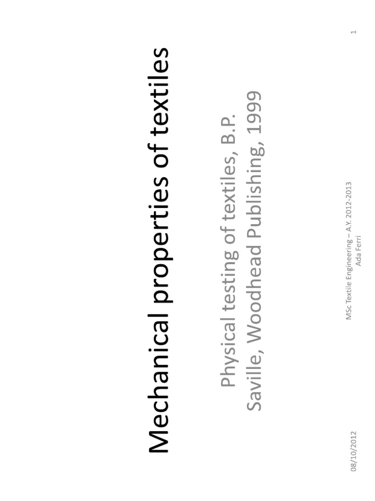 Mechanical Properties of Textiles | PDF