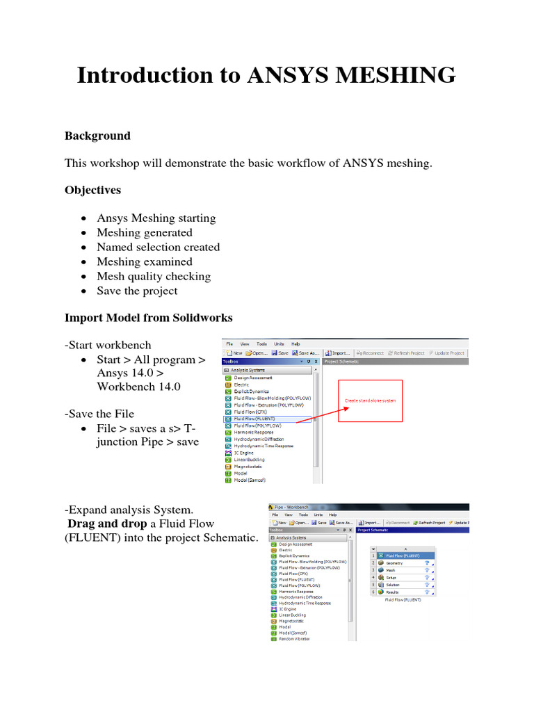 2.ansys Meshing T-Junction Pipe | PDF | Computing