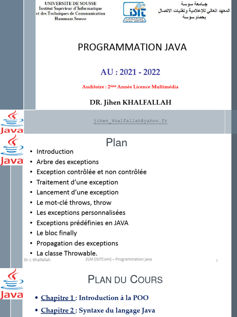Gestion des exceptions en Java | PDF | Java (Langage de programmation ...