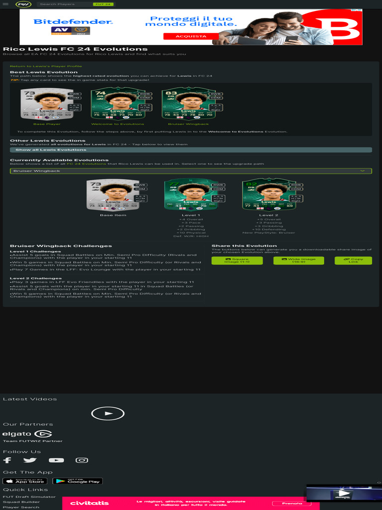 Rico Lewis FC 24 Evolutions Guide | PDF | Software