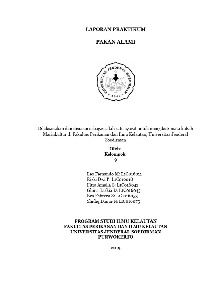 Laporan Praktikum Pakan Alami | PDF | Kesehatan Holistik | Sains ...