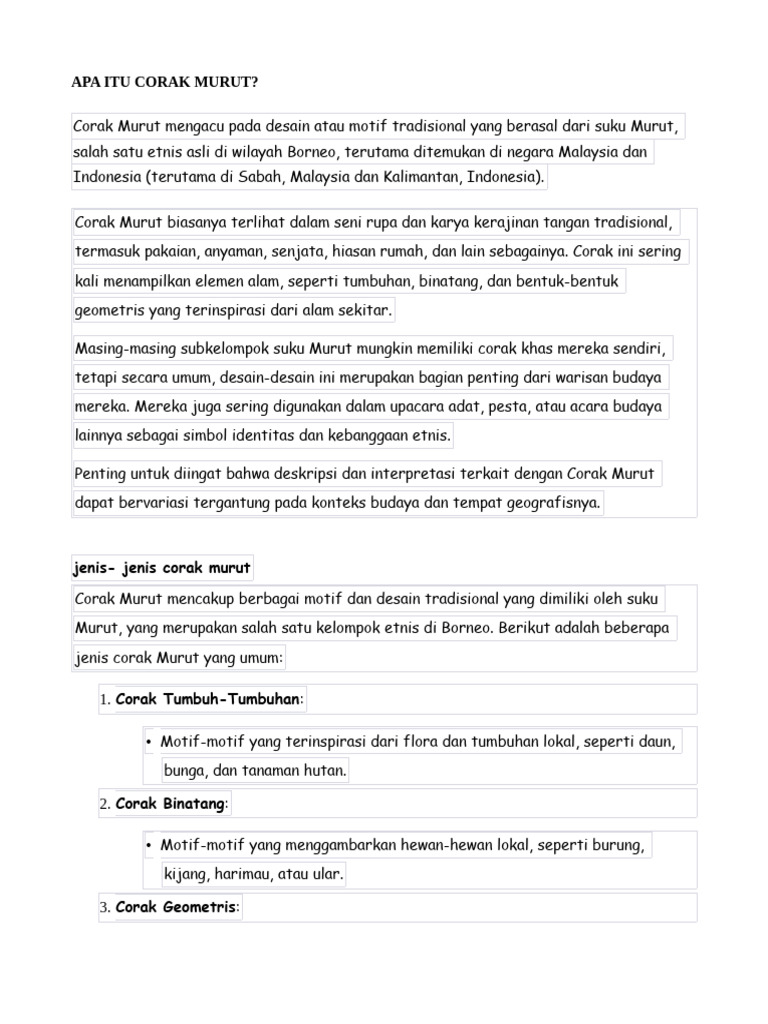 Corak Murut: Motif dan Makna Etnis | PDF | Seni | Gaya Hidup