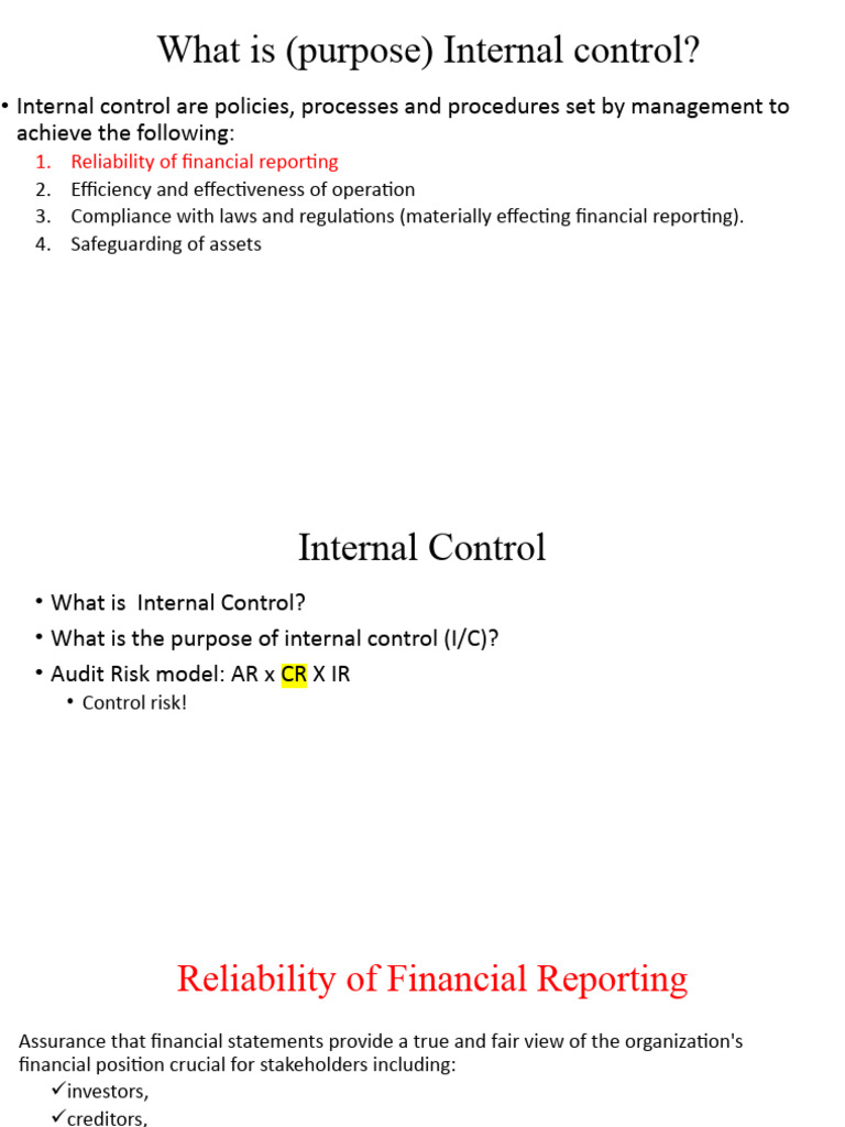 Purpose of Internal Control | PDF | Internal Control | Audit