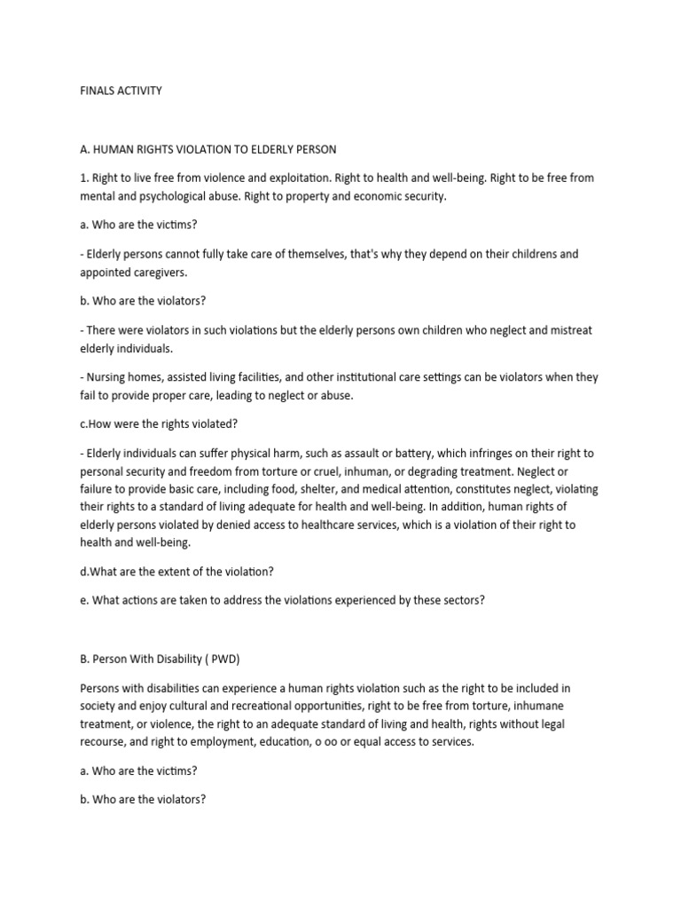 FINALS ACTIVITY-WPS Office | PDF | Violence | Children's Rights