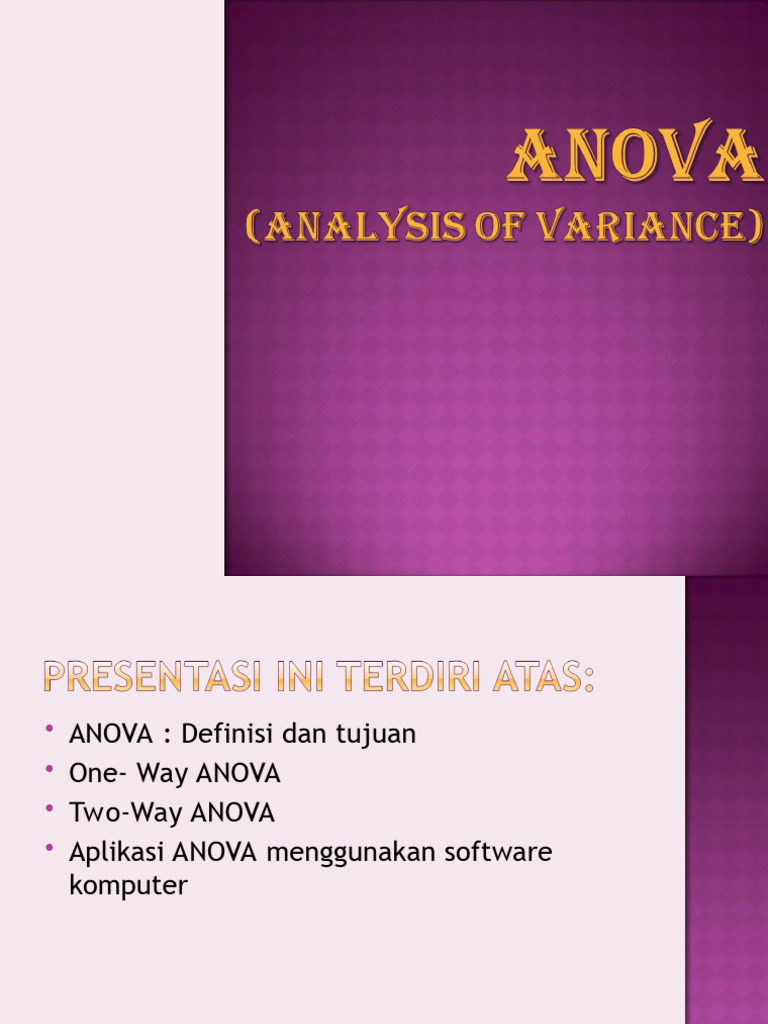 Panduan Lengkap ANOVA: One-Way & Two-Way | PDF
