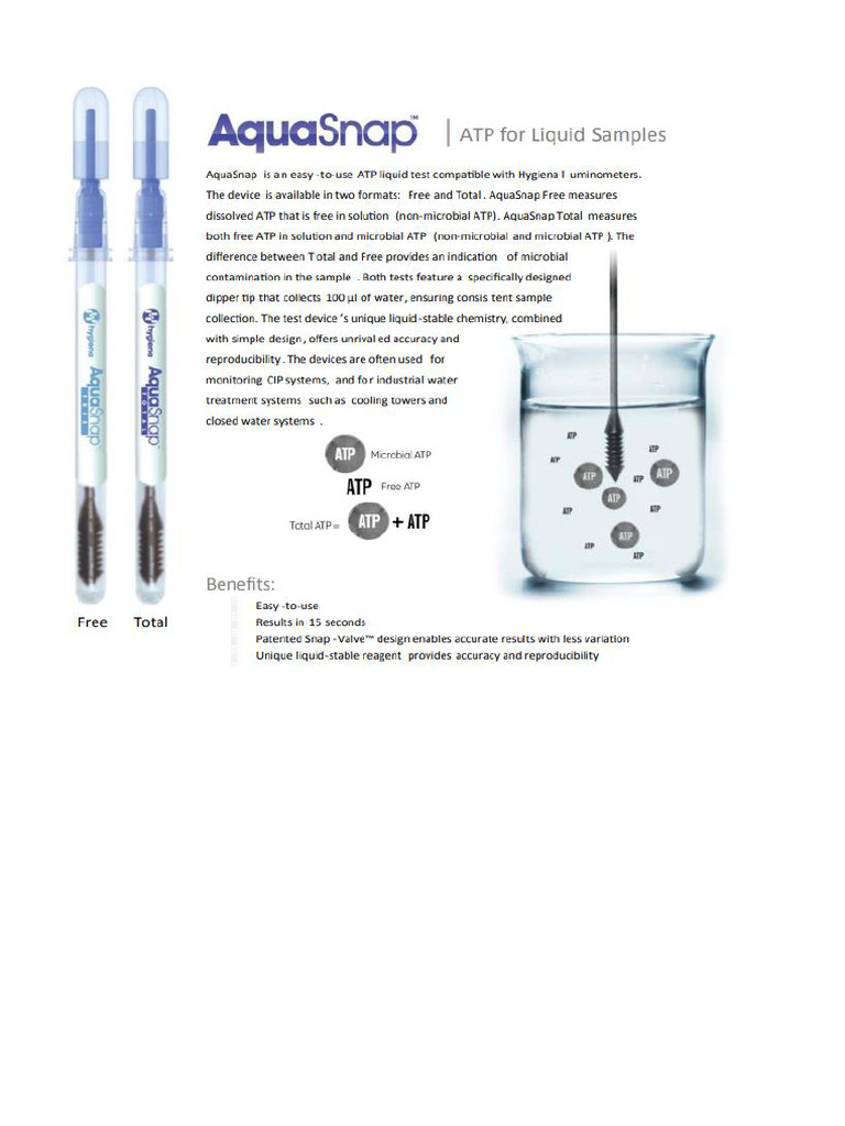 Aquasnap Test Kit Hygiena | PDF