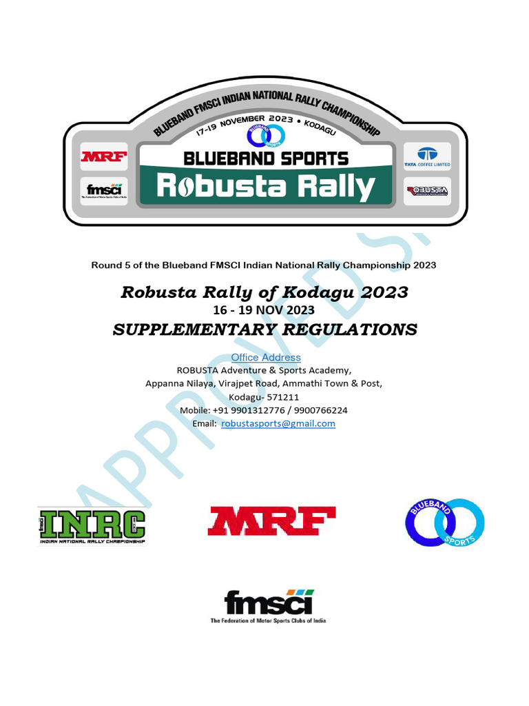 Robusta Rally of Kodagu 2023 SR FINAL | PDF | Business | Technology ...