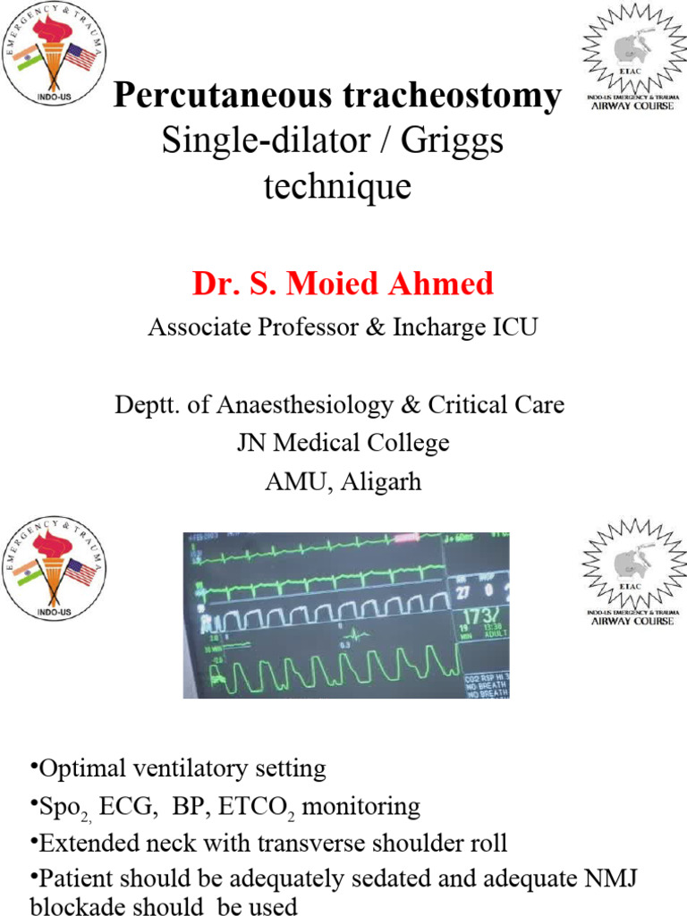 Percutaneous Tracheostomy Single-Dilator / Griggs: Technique | PDF ...