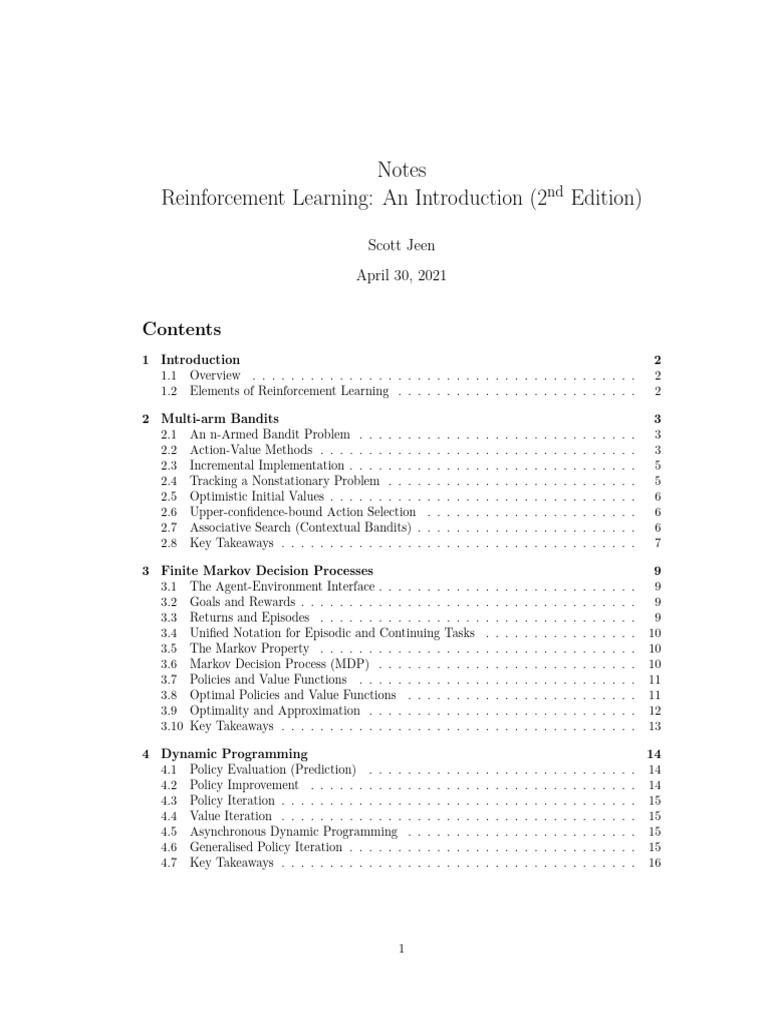 rl_notes | PDF | Mathematical Analysis | Cybernetics
