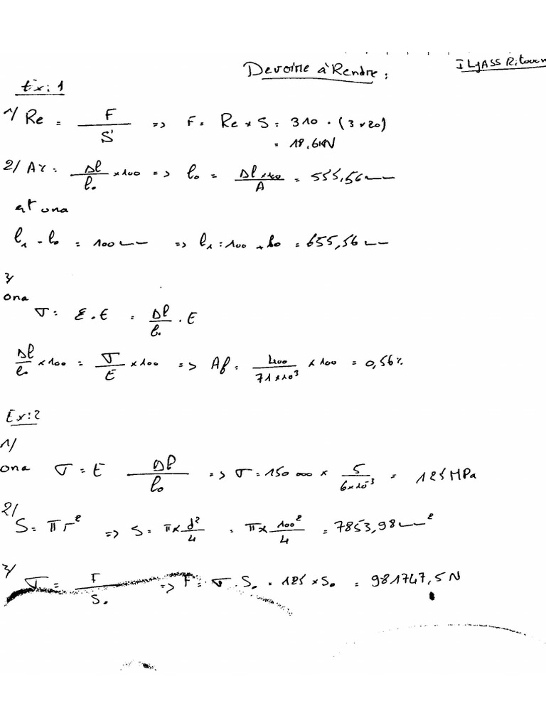 Devoire Essai Mecanique | PDF