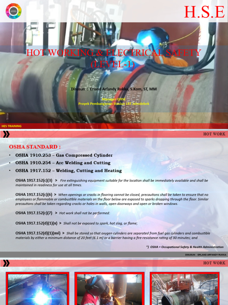 Hot Work and Electrical Safety Training | PDF | Welding | Construction