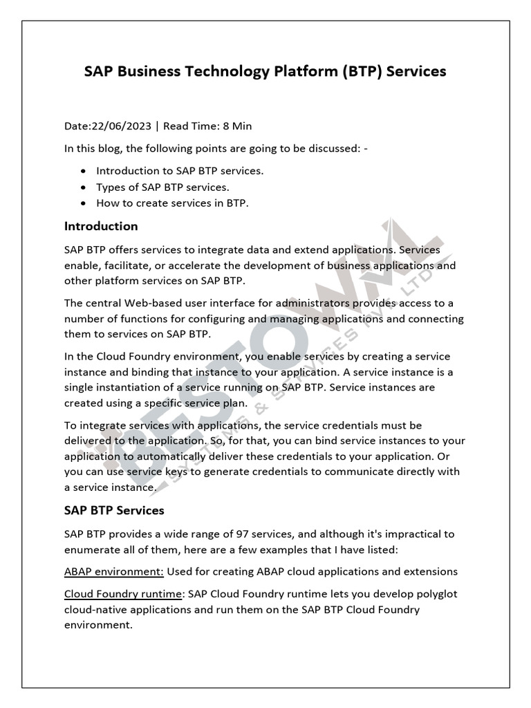 SAP BTP (Part - 2) | PDF | Cloud Computing | Software Engineering