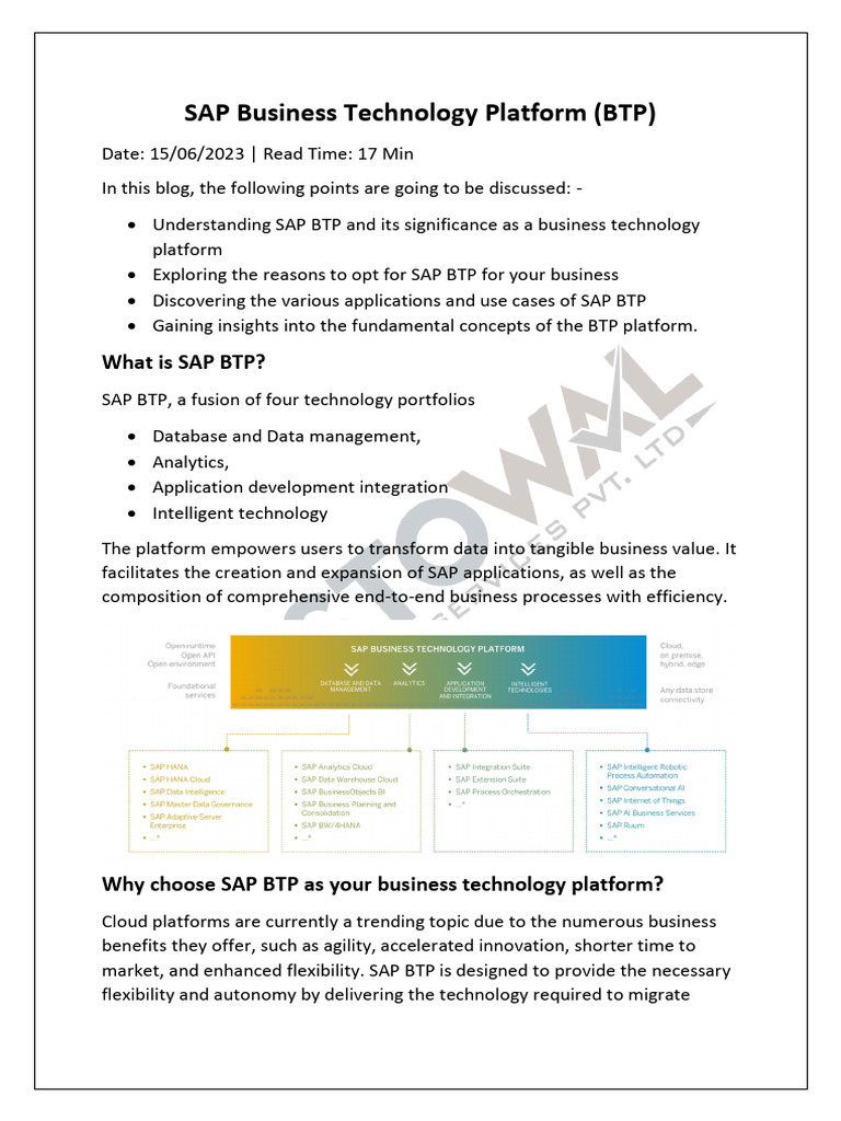 SAP BTP (Part 1) | PDF | Cloud Computing | Platform As A Service