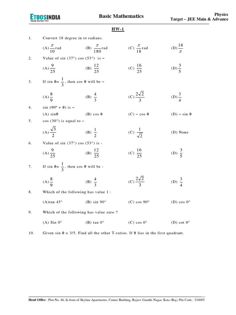 2 - Basic Maths and Error Analysis - 501552 | PDF | Rotation | Quantity