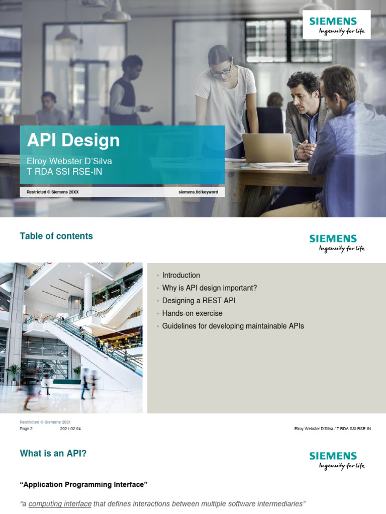 API Design 2021 | PDF | Representational State Transfer | Software Engineering