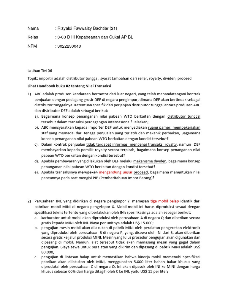 Latihan TM06 SNP | PDF