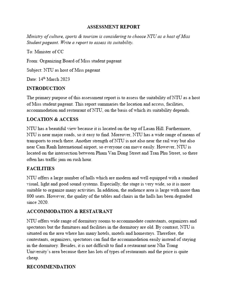 Assessment Report | PDF