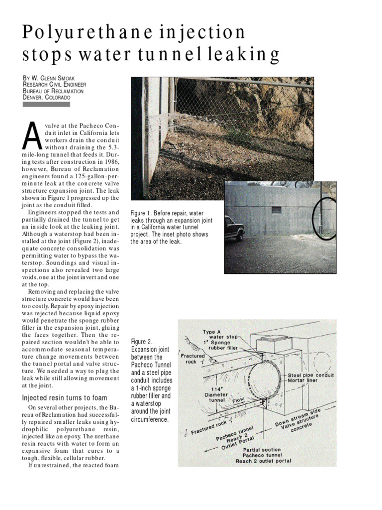 Concrete Construction Article Pdf Polyurethane Injection Stops Water