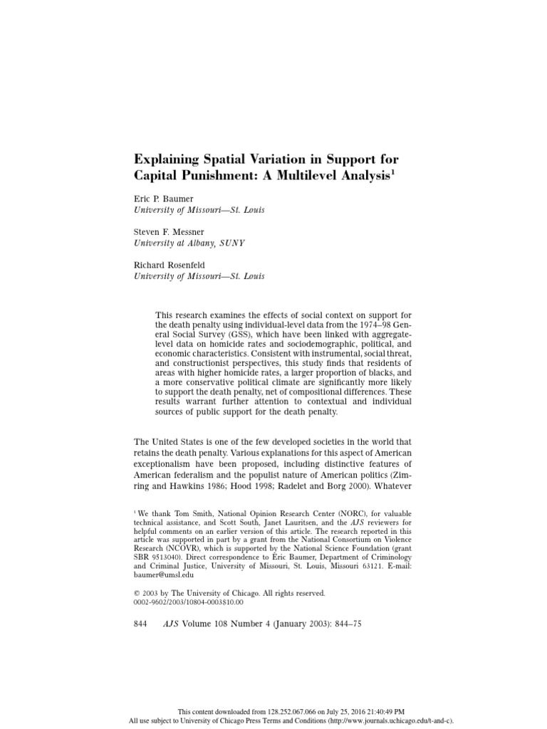 Baumer 2003 | PDF | Multilevel Model | Sampling (Statistics)