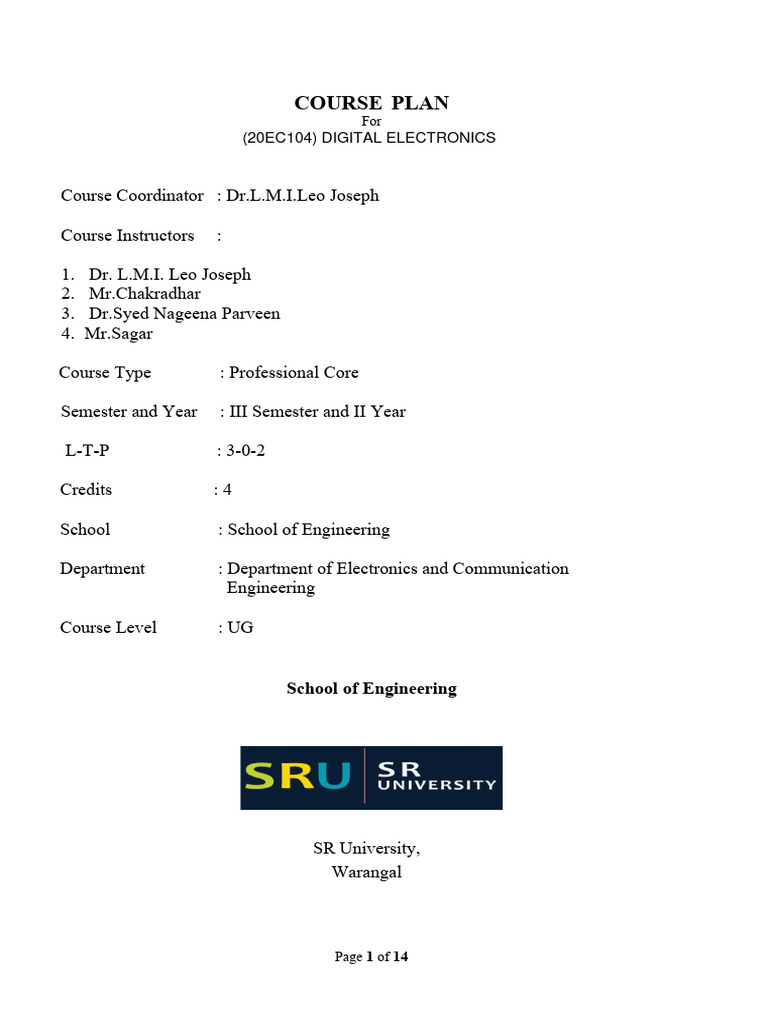 Digital Electronics Course Overview | PDF | Logic Gate | Digital ...
