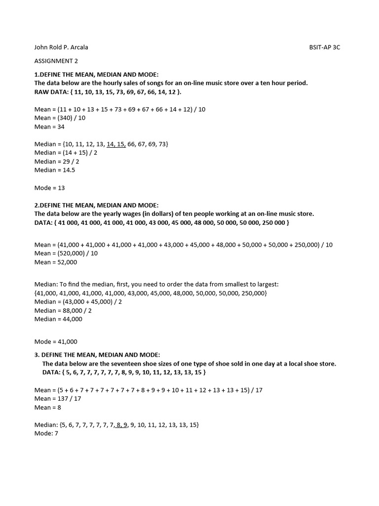 Ms102 Part 2 Assignment Pdf Mean Median