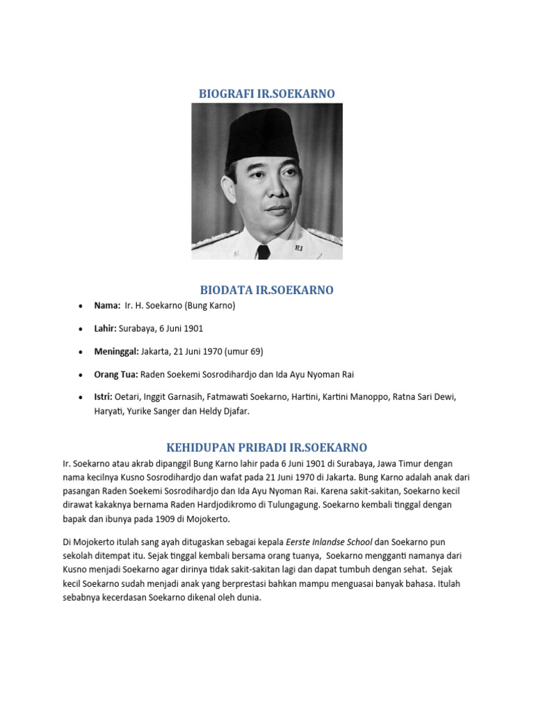 Biografi Ir Soekarno | PDF