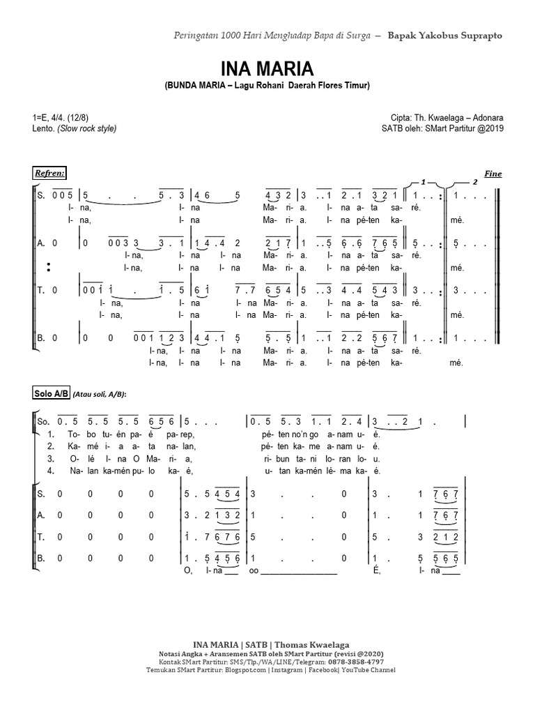 Ina Maria Satb (Sfile | PDF