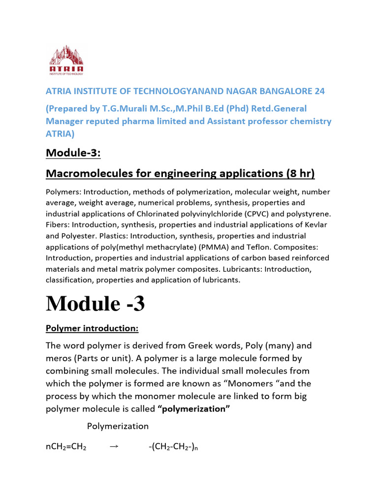 Module-3 ME Notes | PDF | Polymers | Composite Material