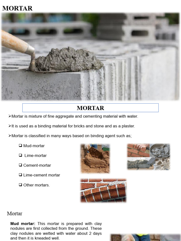 Mortar | PDF | Mortar (Masonry) | Cement