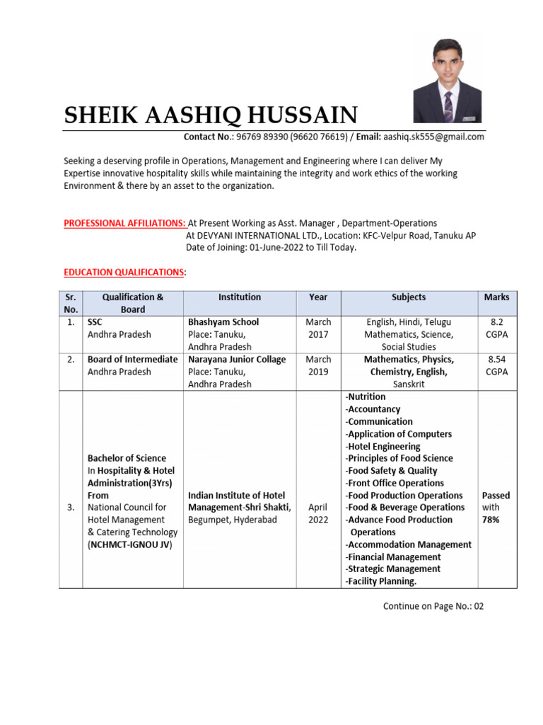 Sheik Aashiq Hussain CV .3 | PDF | Science