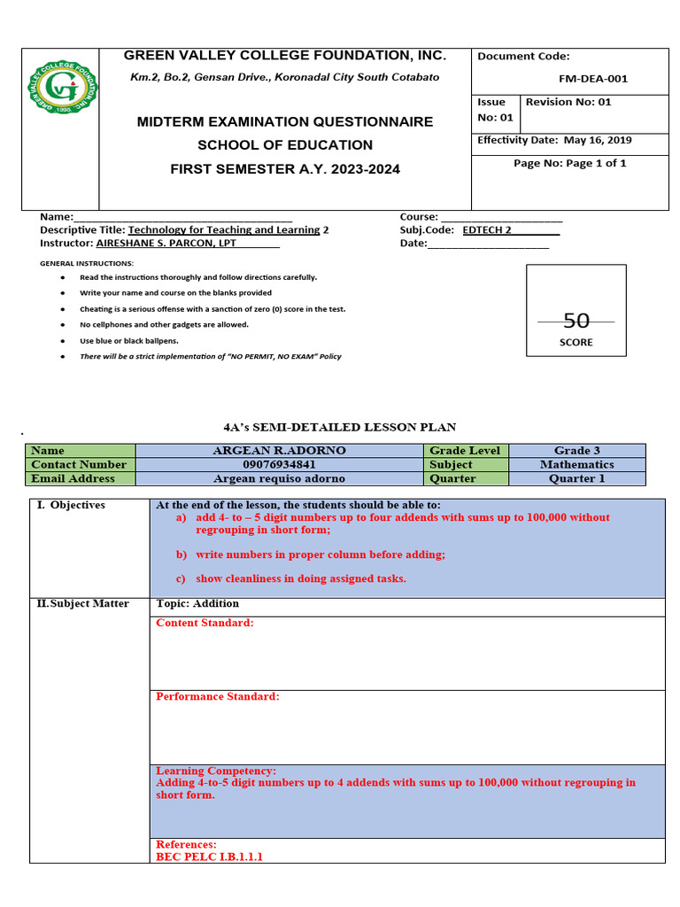 Lesson Plan Group 1 and Group 3 | PDF | Lesson Plan | Behavior Modification