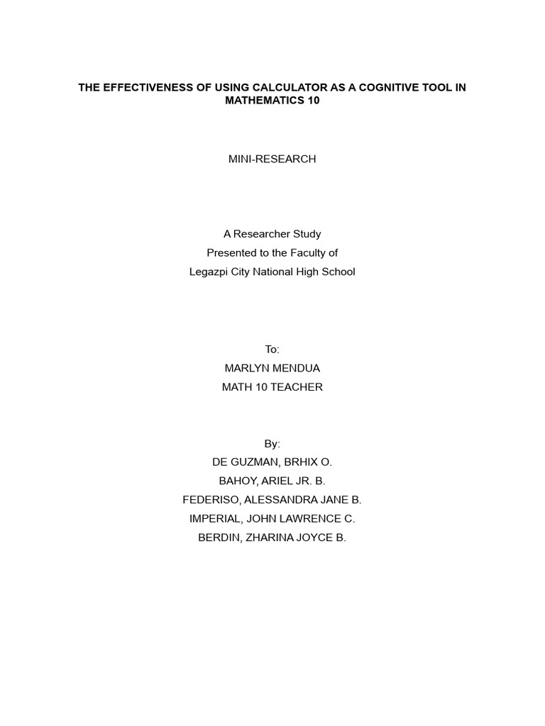 Mini Research Math Instructor | PDF | Mathematics | Calculator