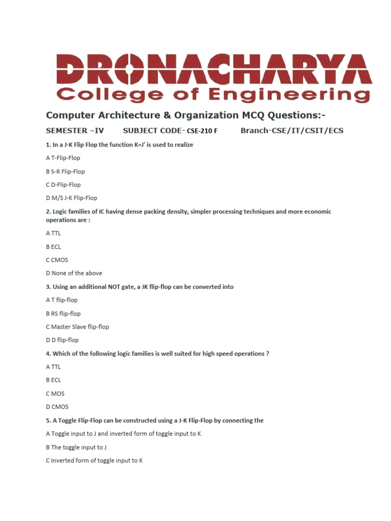 QuestionBank 15012019 | PDF | Cpu Cache | Logic Gate