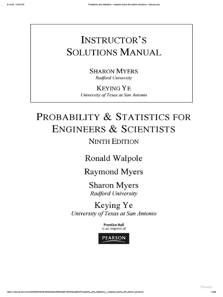 Walpole Solutions Manual (2017, Pearson) - Libgen - Li | PDF | Evidence | Evaluation