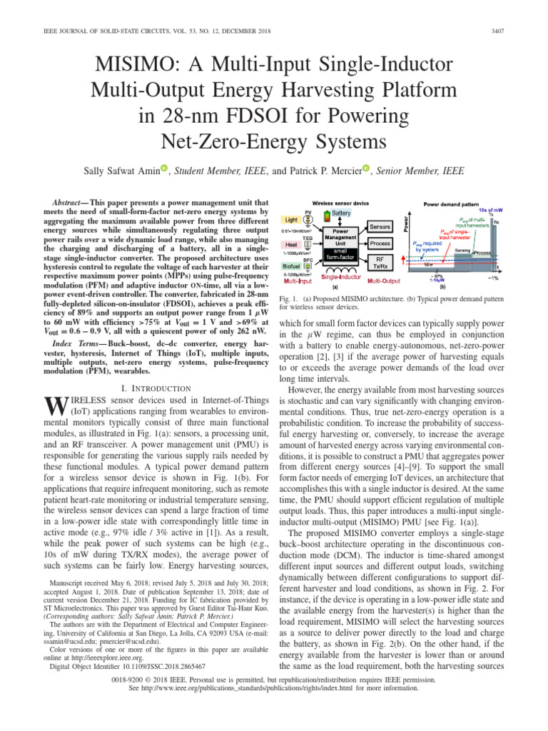 MISIMO - A Multi-Input Single-InductorMulti-Output Energy Harvesting Platformin 28-nm FDSOI For ...