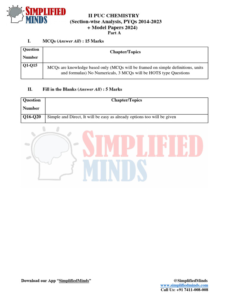 II PUC Chemistry Prep Guide | PDF | Chemical Reactions | Aldehyde